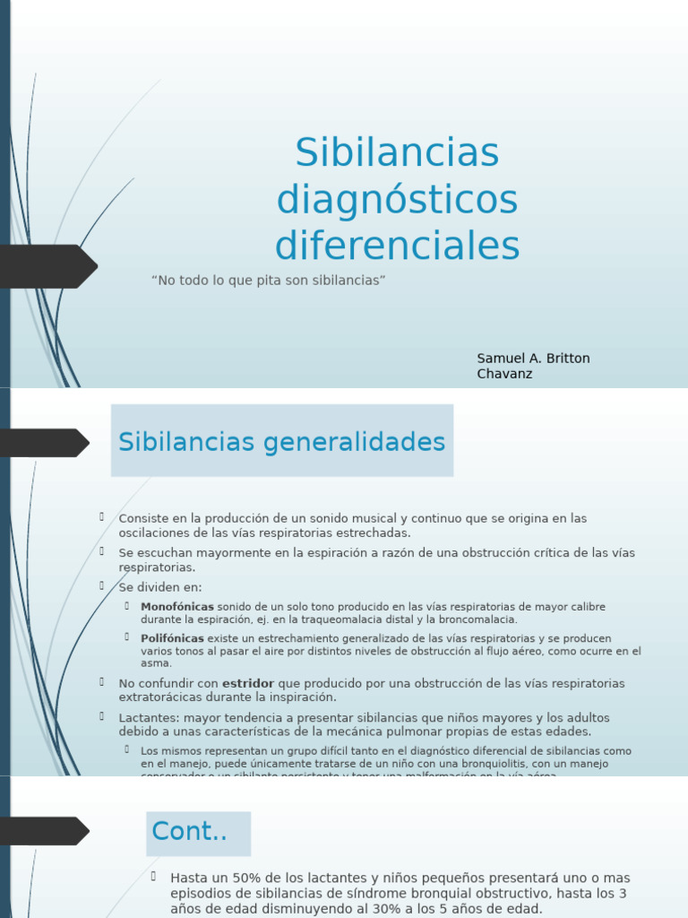 Sibilancias DX Diferencial Samuel Britton | PDF | Sistema respiratorio ...
