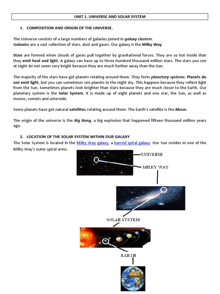 Universe and Solar System Overview | PDF | Solar System | Planets