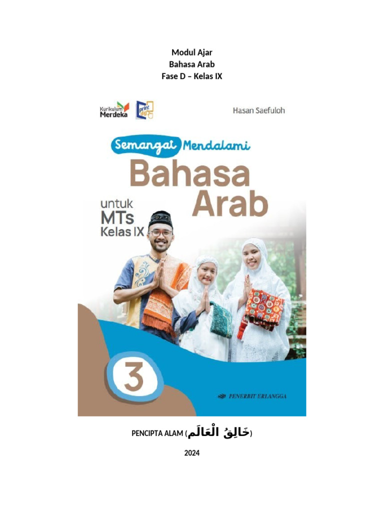 Modul Ajar Bahasa Arab Kelas IX | PDF