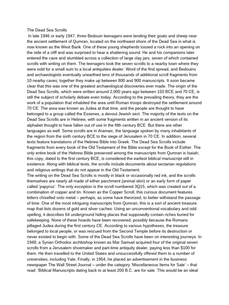 Untitled Document (1) | PDF | Dead Sea Scrolls | Bible