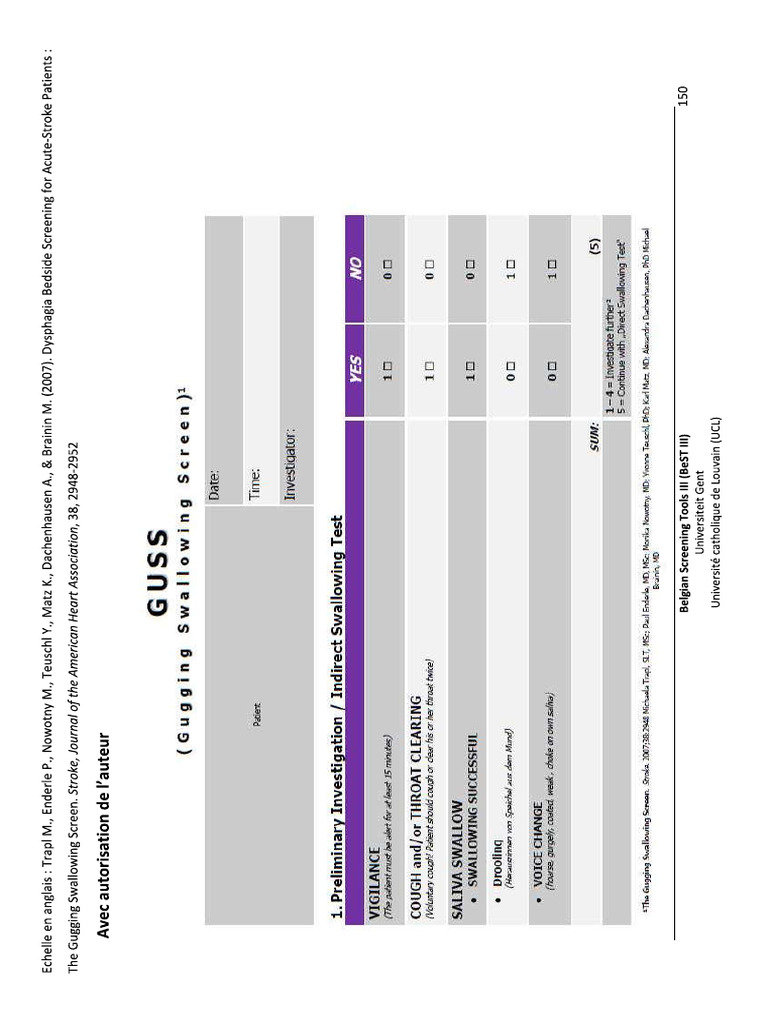 Gugging Swallowing Screen (GUSS) (2) - 7-16 | PDF