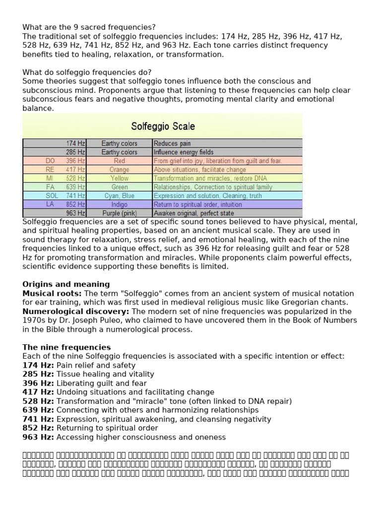 Tuning Fork - Solfeggio Frequencies & 7 Chakra | PDF