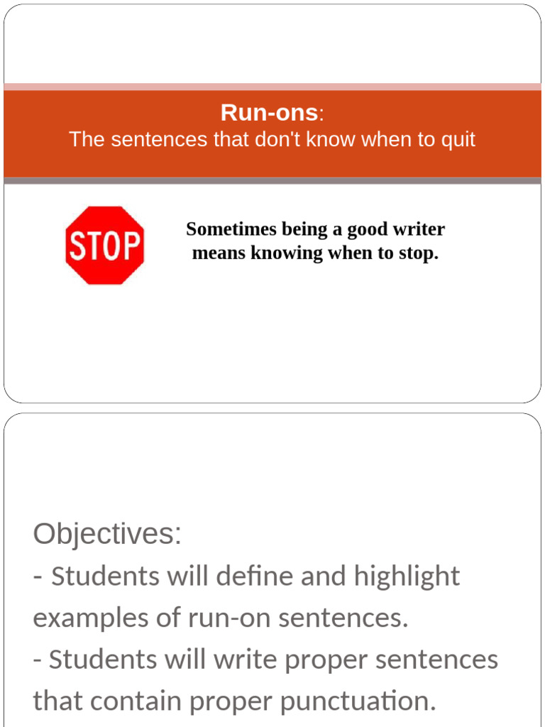 Mastering Run-On Sentences: A Guide | PDF | English Grammar | Semantics