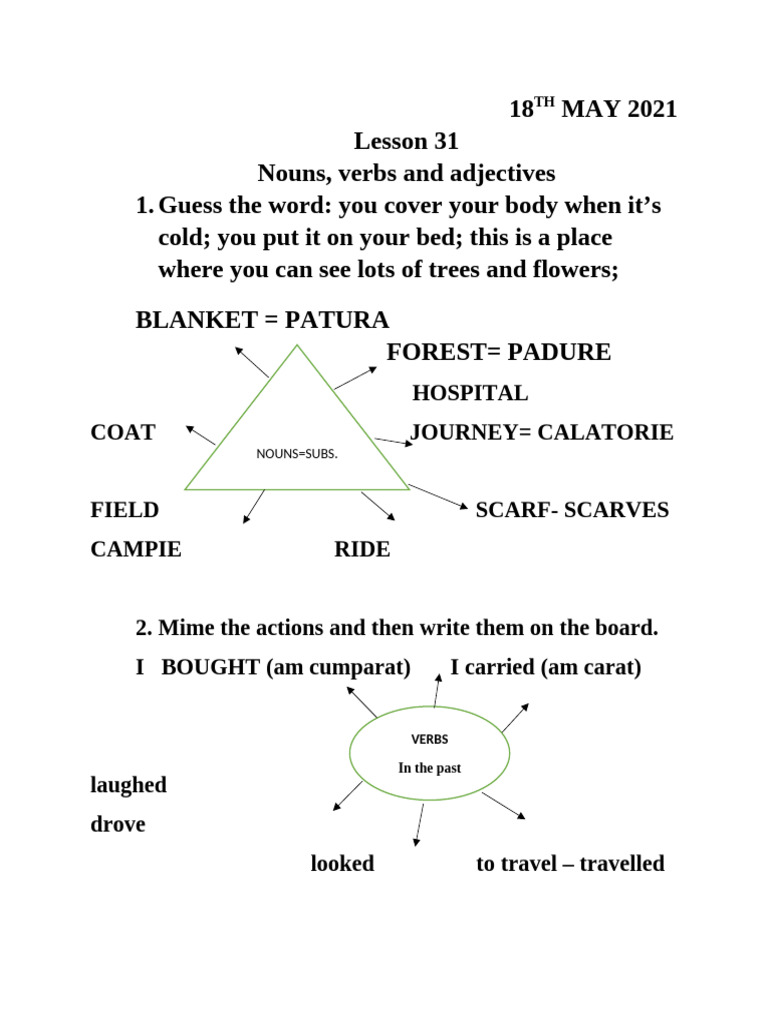 Nouns, Verbs, Adj. | PDF