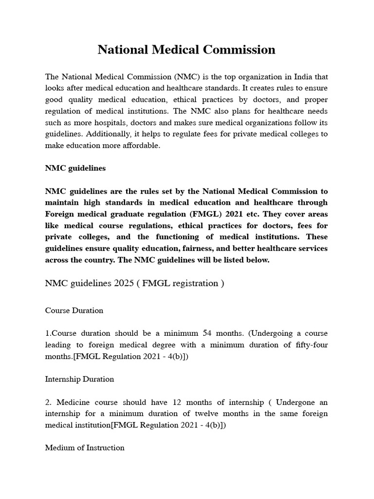 NMC Guidelines | PDF | Medical School | Health Care