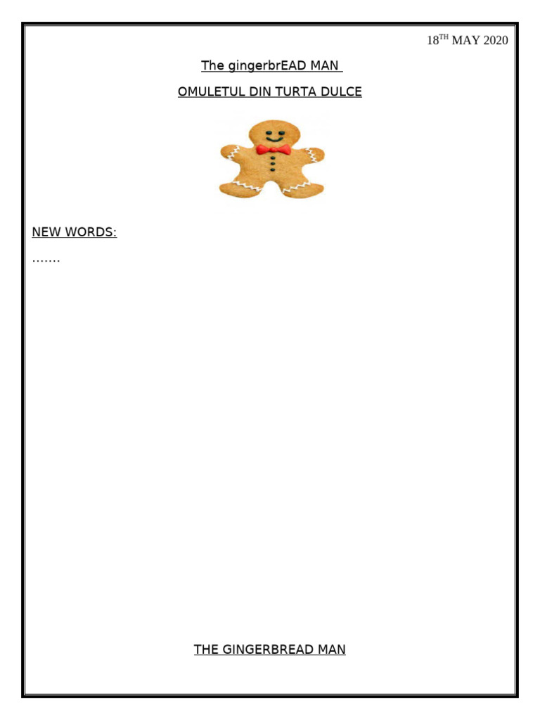 The Gingerbread Man& STORY, STARTERS | PDF