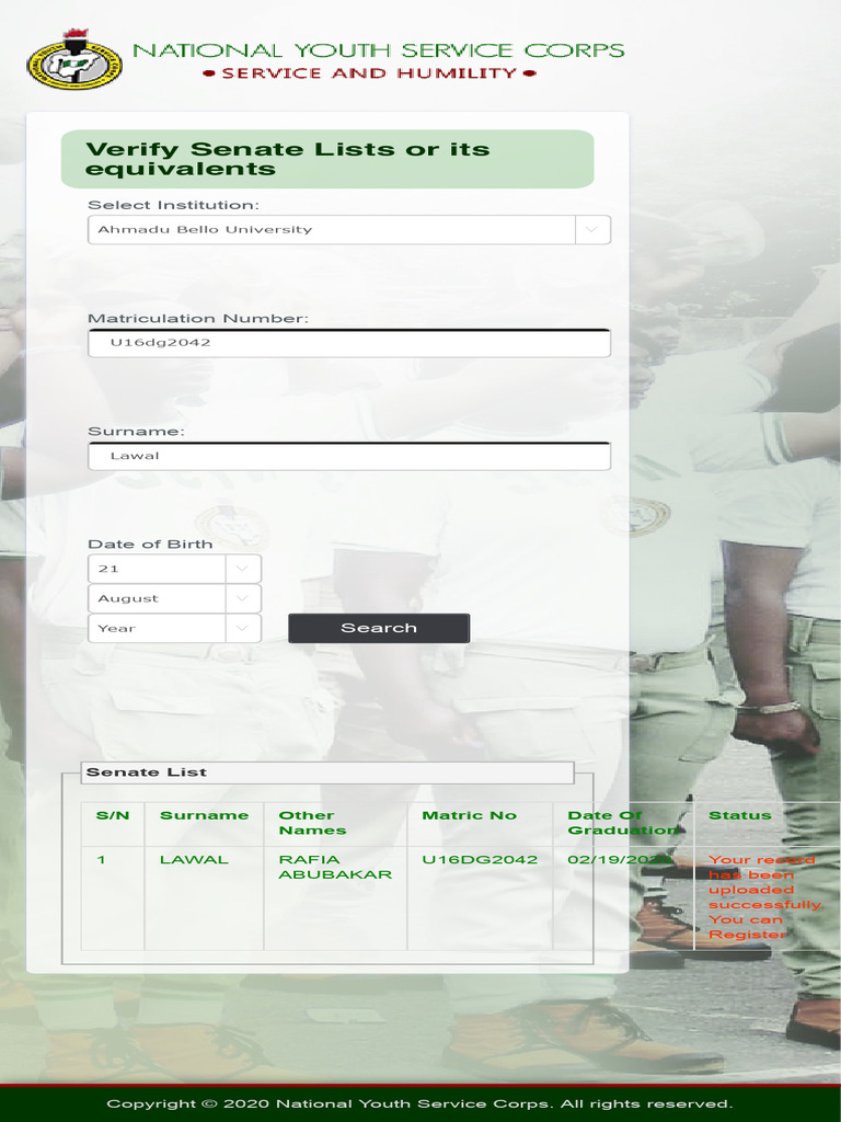 NYSC | PDF