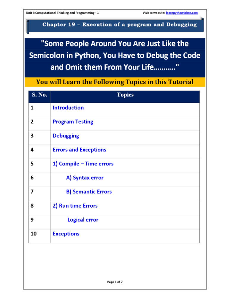 Handling Errors and Exceptions in Python | PDF