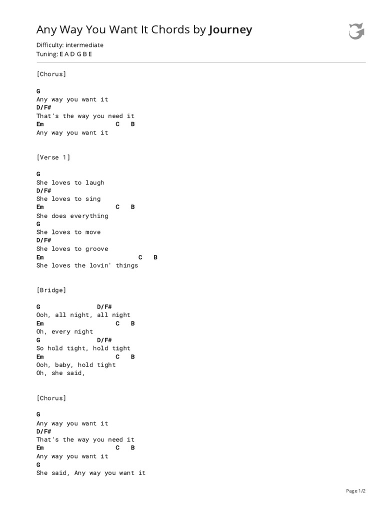 Any Way You Want It | PDF