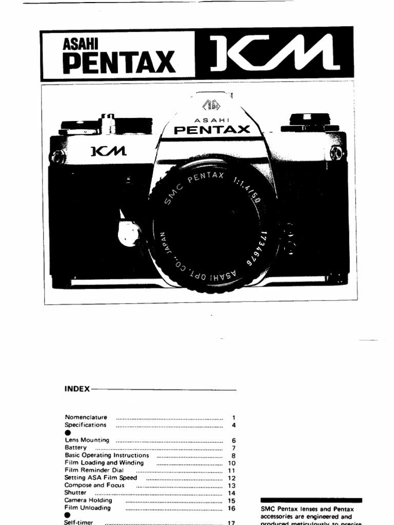 Pentax Film Camera KM | PDF