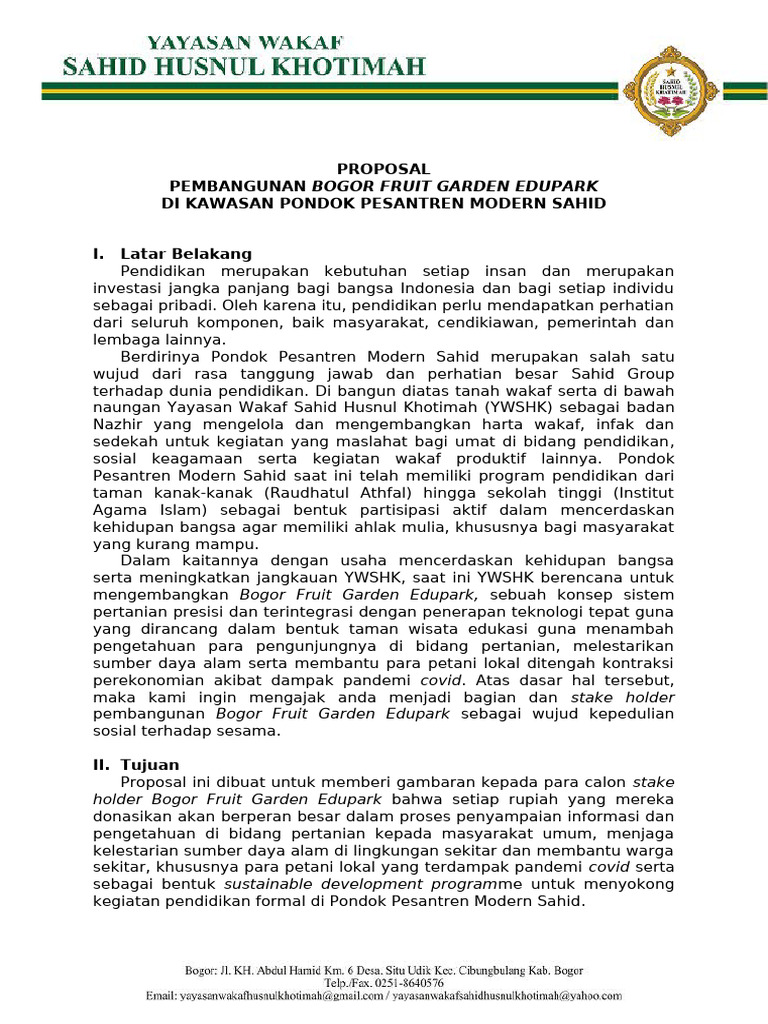 Edupark Pertanian di Pondok Pesantren Sahid | PDF