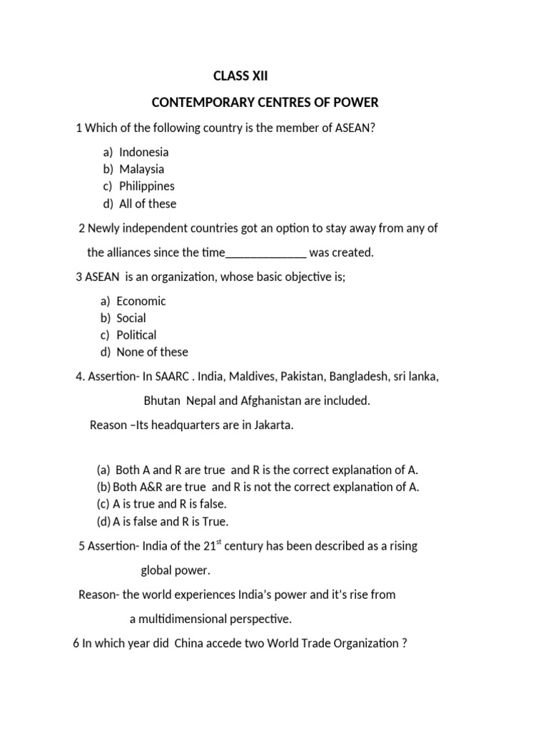 Class 12 Contemporary Centres of Power | PDF | European Union | Global ...
