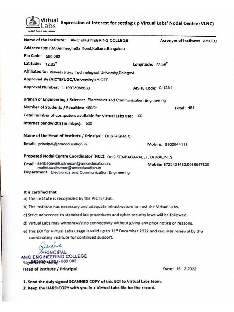 VirtualLabs EOI AMC | PDF