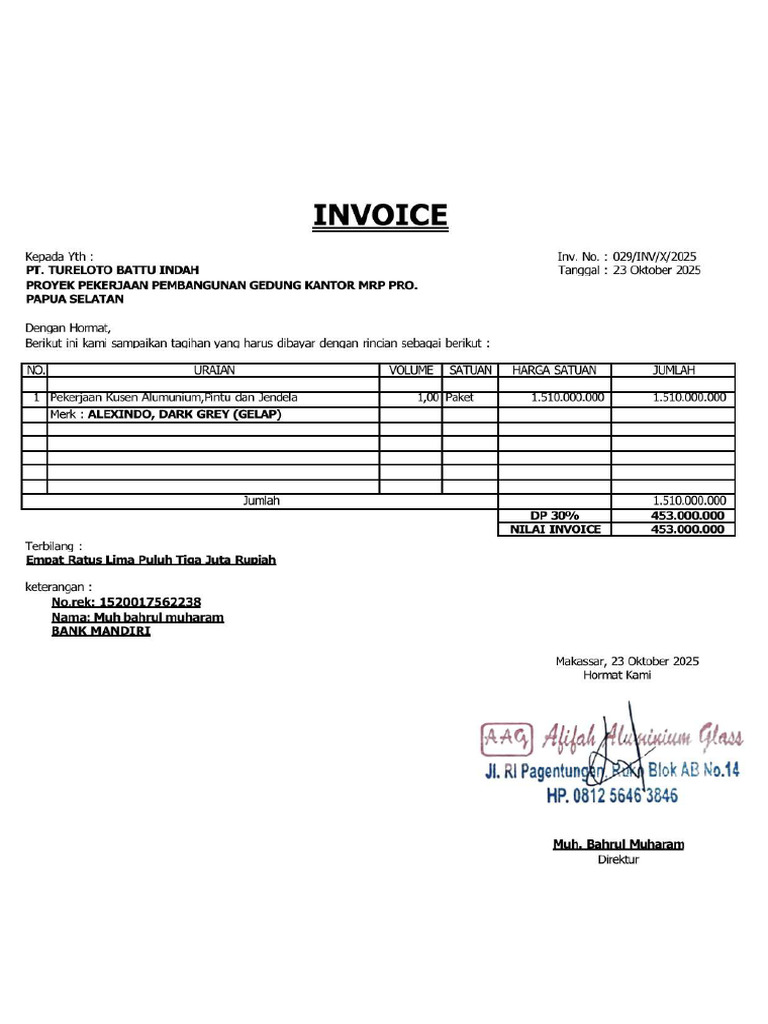 Invoice Kusen | PDF