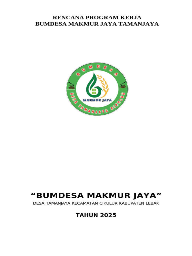 5. Program Kerja BUM Desa Makmur Jaya | PDF