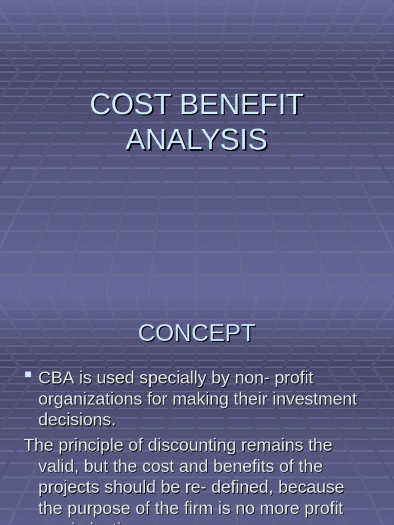 Cost Benefit Analysis | PDF