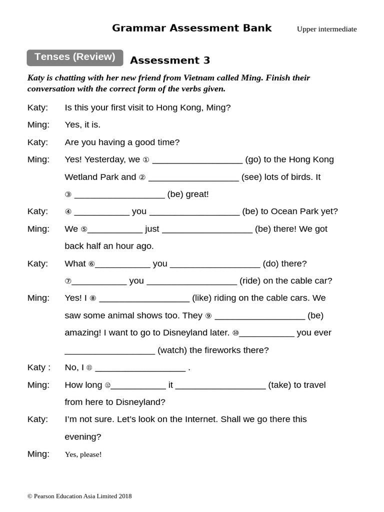 Upper Intermediate Grammar Assessment | PDF