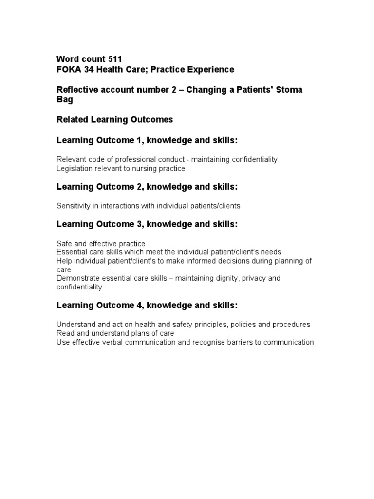 Reflective Account 2 | PDF | Confidentiality | Patient