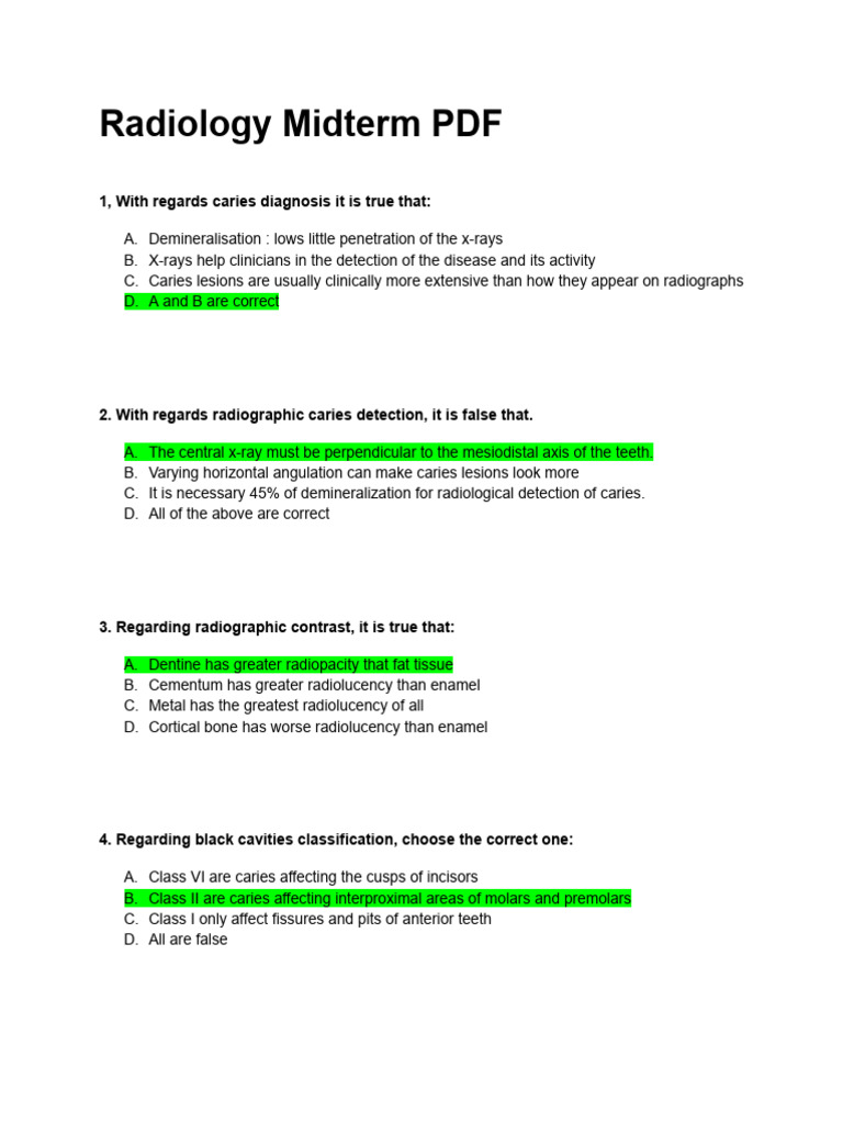 Radiology Midterm Exam Study Guide | PDF | Absorbed Dose | Ionizing ...