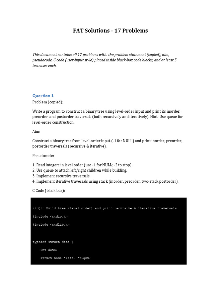 FAT Solutions 17 Problems With Blackbox (1) | PDF | Theoretical Computer Science | Graph Theory