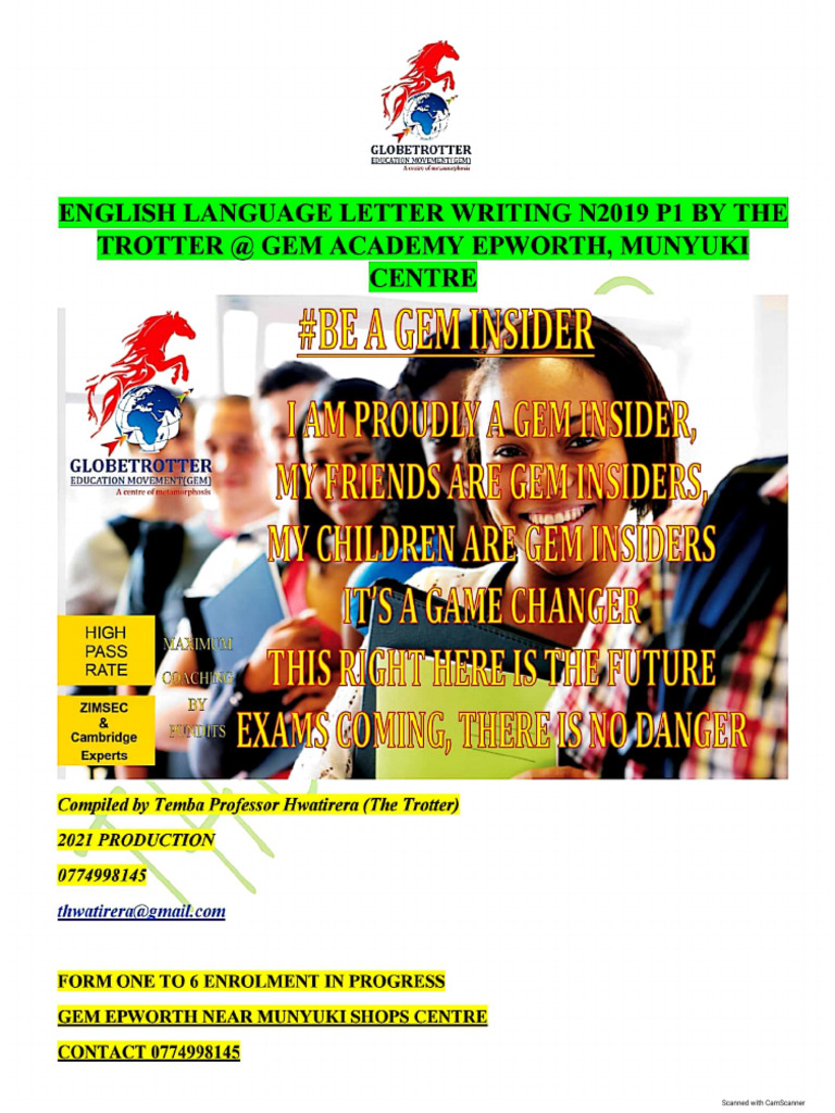 2019 Nov English P1 Friendly Letter Sample Essay by Trotter | PDF