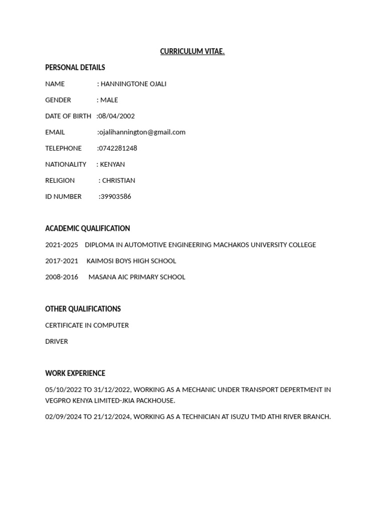 Curriculum Vitae (2) | PDF