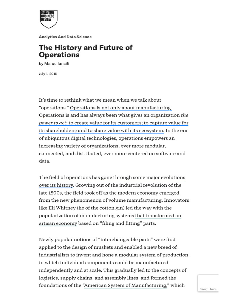 The History and Future of Operations - 084752 - 090239 | PDF | Mobile ...