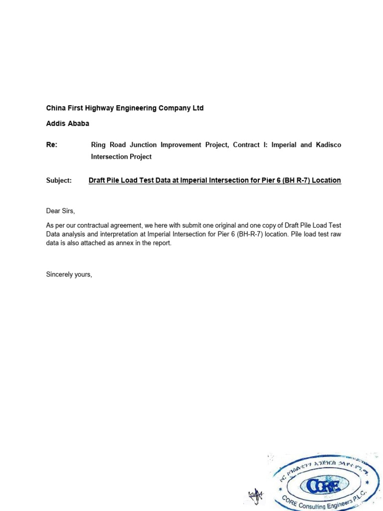 Draft Pile Load Test Report R-7 (Pier 6), Submitted PDF | PDF | Clay ...