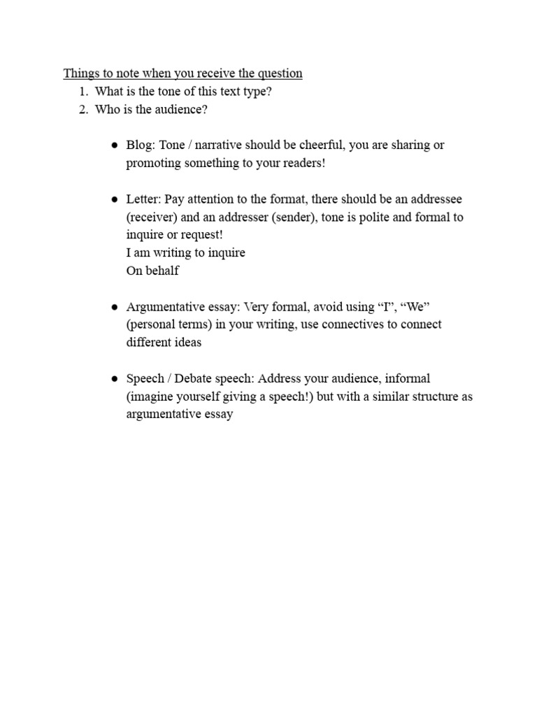 F5 Writing Notes | PDF