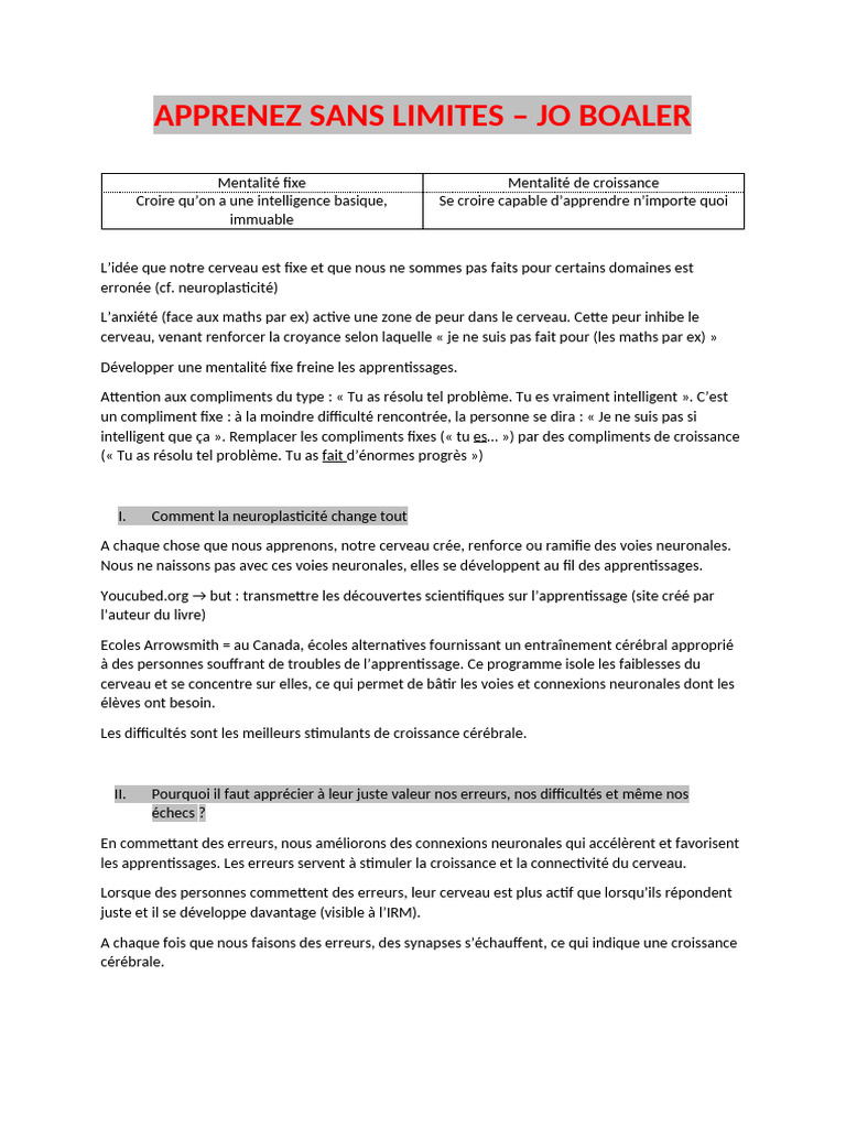 Neuroplasticité et mentalité de croissance | PDF | Cerveau | Apprentissage