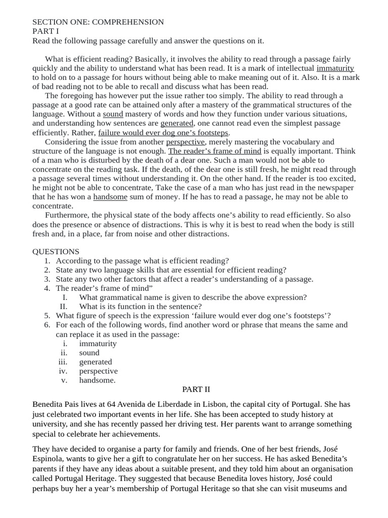 Efficient Reading and Comprehension Skills | PDF | Reading Comprehension