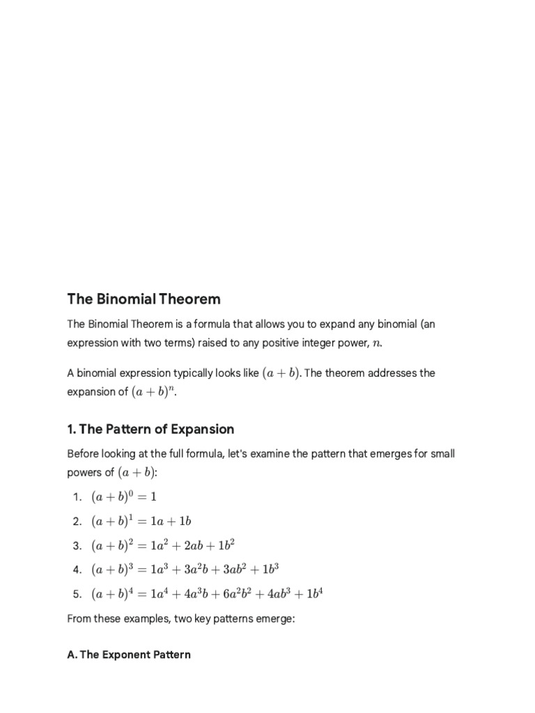 Binomials Theorem | PDF | Complex Analysis | Abstract Algebra