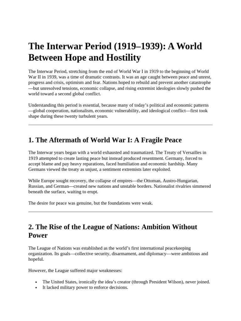 The Interwar Period | PDF | Totalitarianism | Great Depression