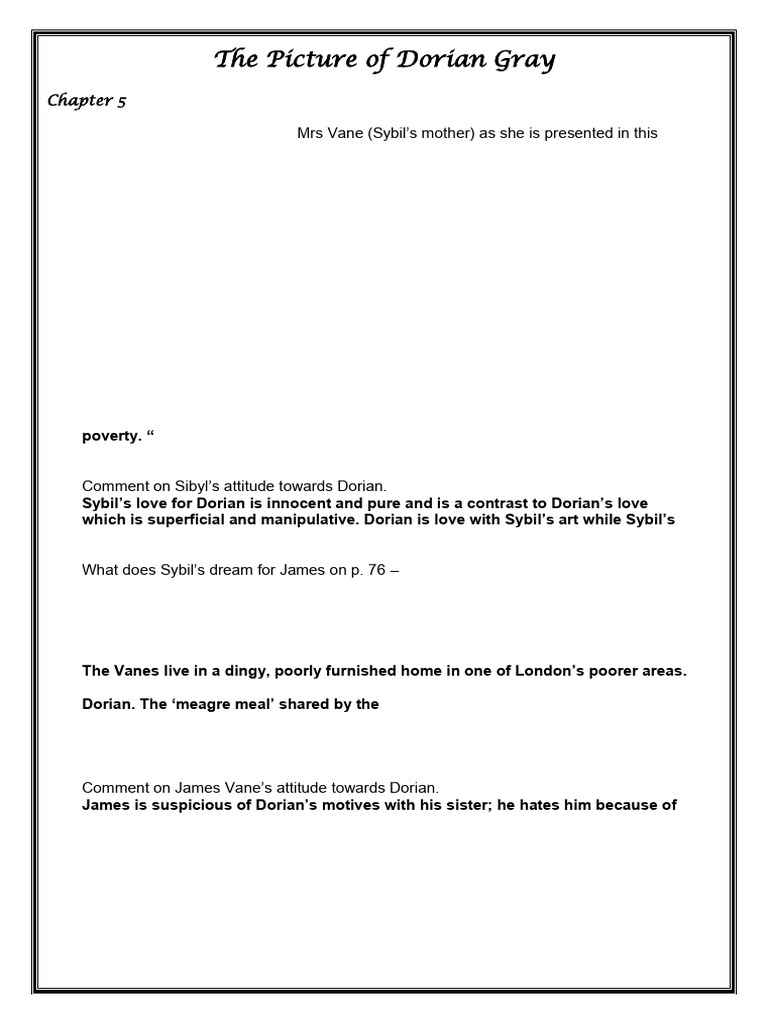 Dorian Gray Questions Ch 5 -8 Memo | PDF | The Picture Of Dorian Gray