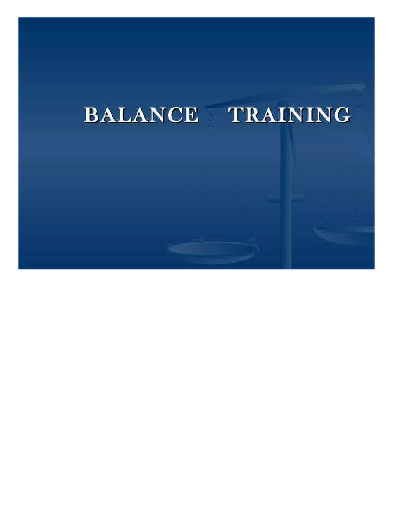 Balancing Exercises | PDF