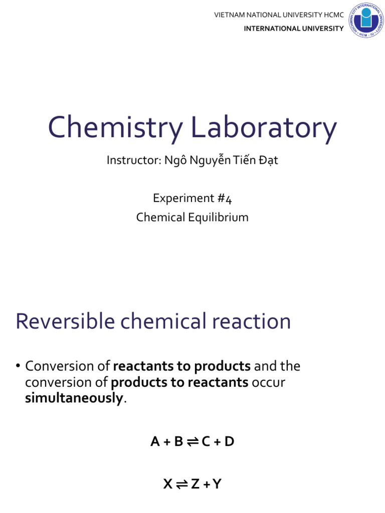 ChemLab EXP 4(1) | PDF | Chemical Equilibrium | Reaction Rate