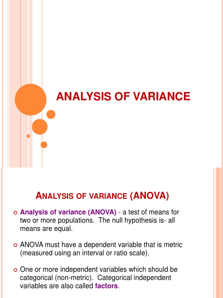 Analysis of Variance | PDF | Analysis Of Variance | Variance