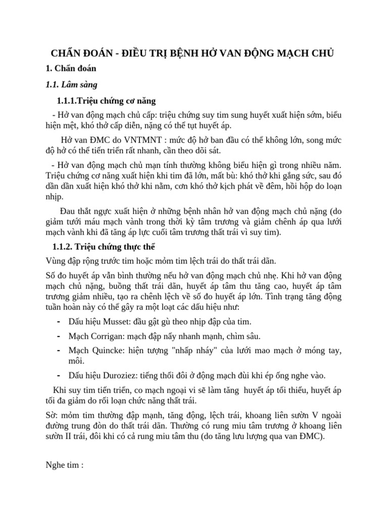 Chan Doan Va Dieu Tri Benh Ho Van Dong Mach Chu - KIM HUE | PDF