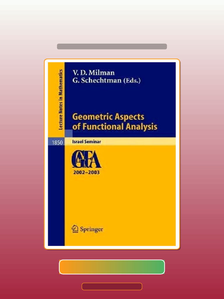 Answers For Geometric Aspects of Functional Analysis Israel Seminar ...