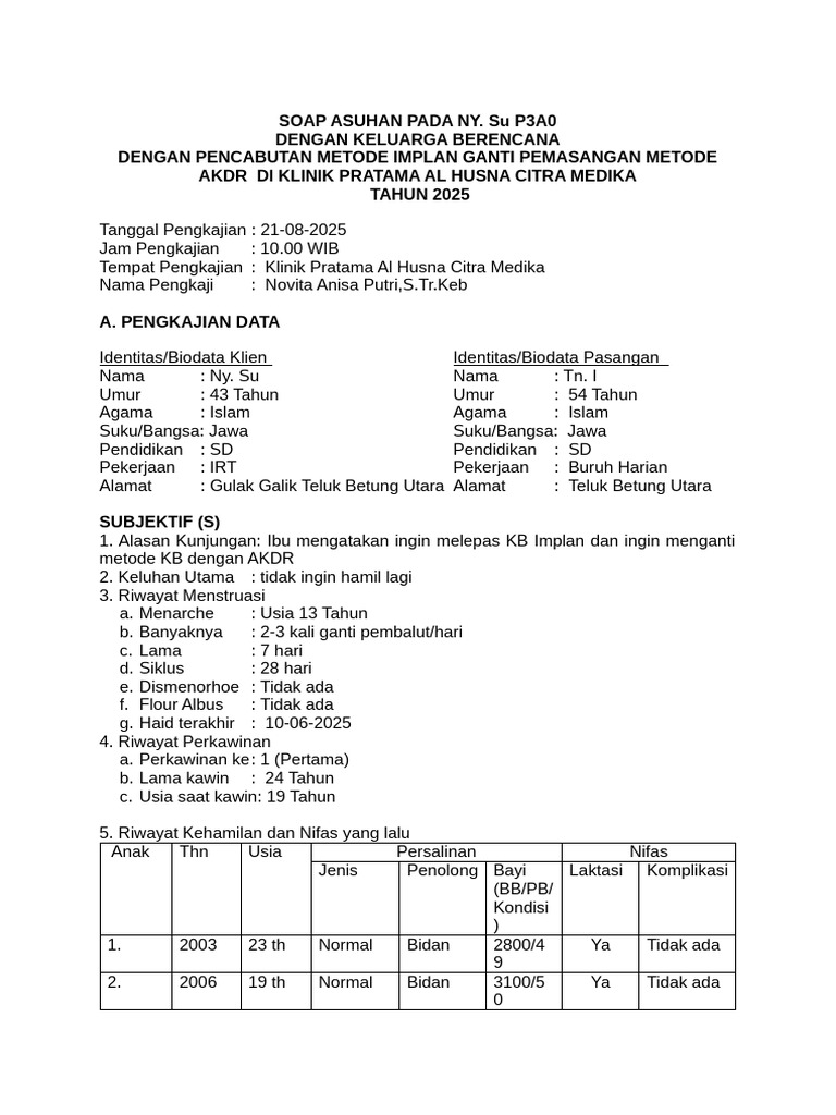Pencabutan Implan dan Pemasangan AKDR | PDF