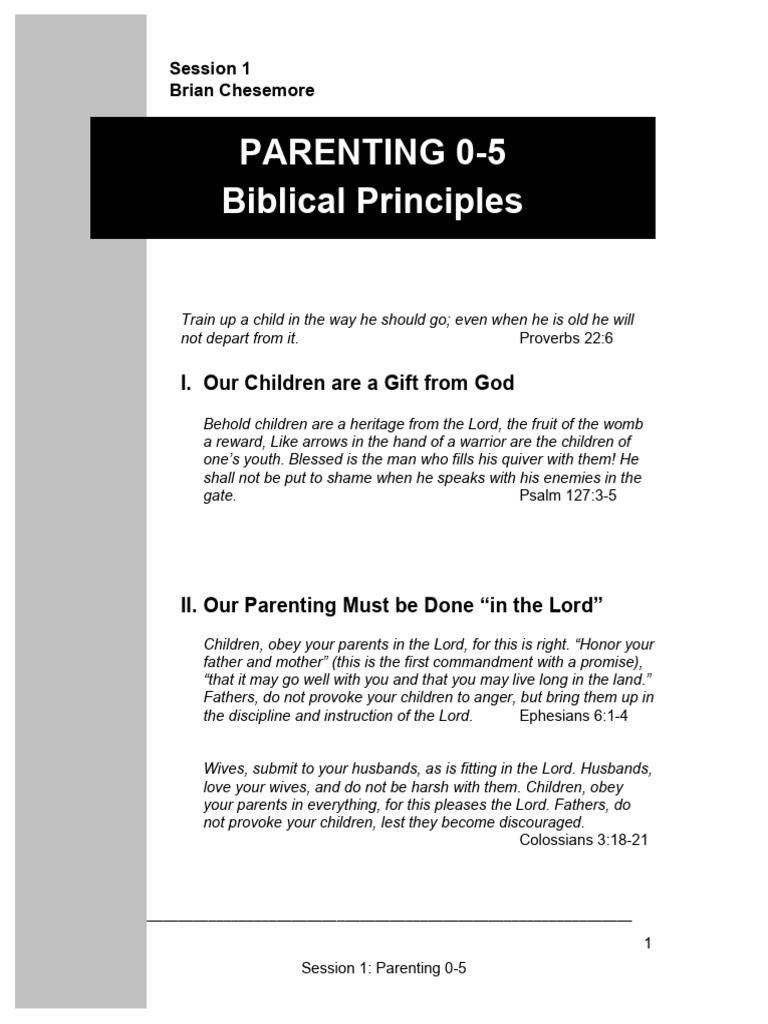 Biblical Parenting Principles for Ages 0-5 | PDF | Jesus