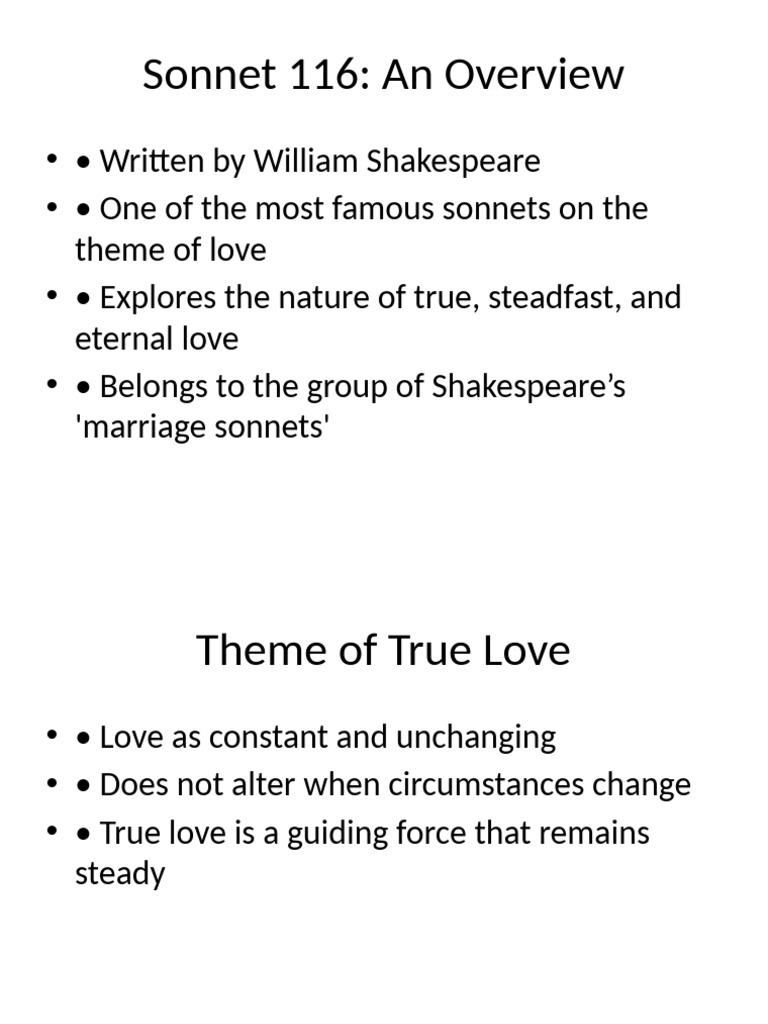 Sonnet 116 Presentation | PDF