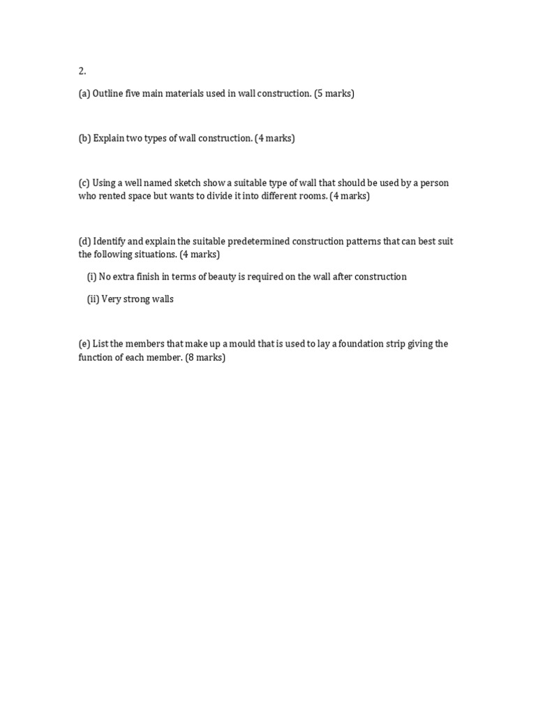 Wall Construction Questions | PDF