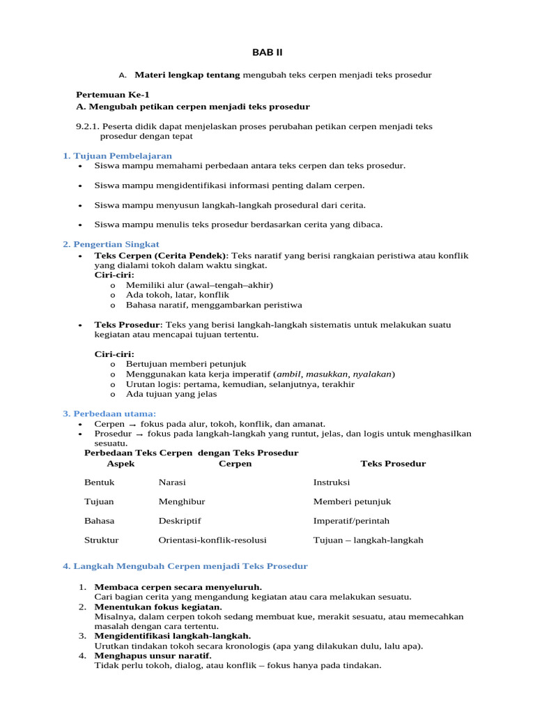 Materi Bab II Kelas 9 | PDF