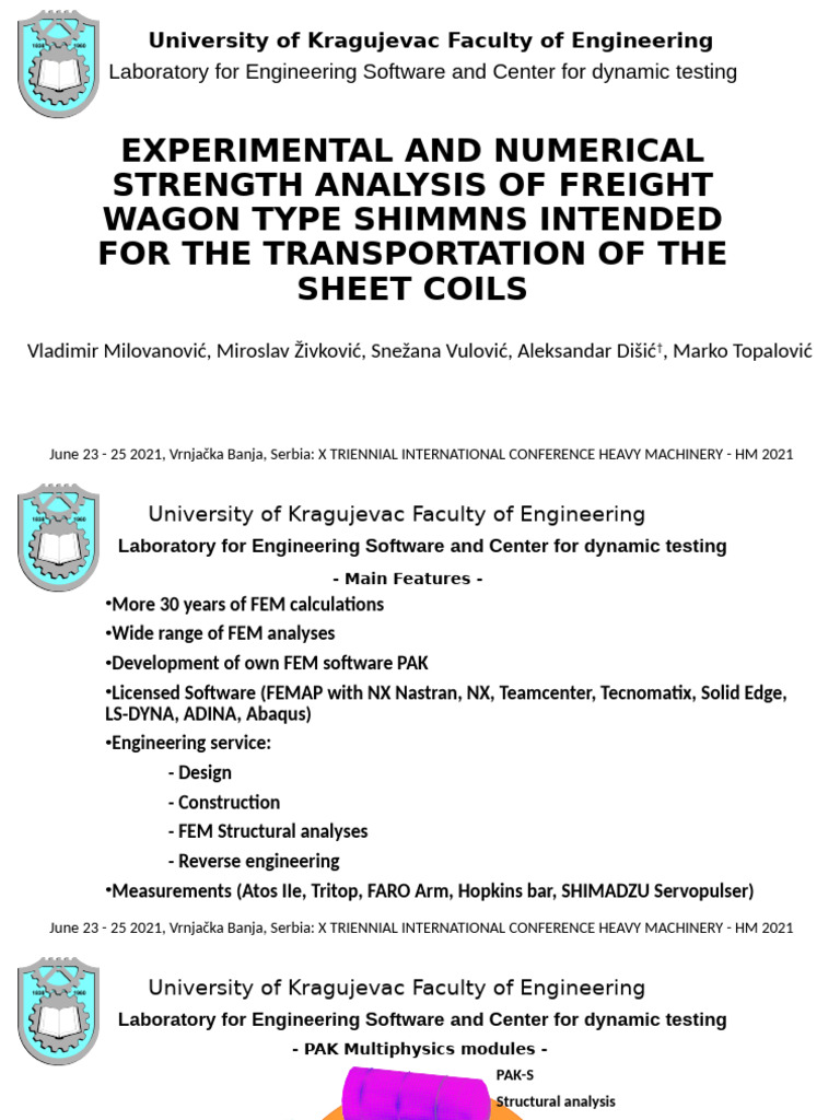 Experimental and Numerical Strength Analysis of Freight Wagon | PDF | Finite Element Method ...