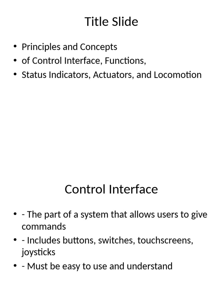 Control Interfaces Presentation122334242 | PDF