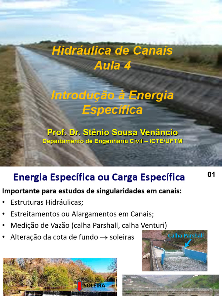 Aula 4 - Introdução A Energia Específica | PDF | Engenharia Civil ...