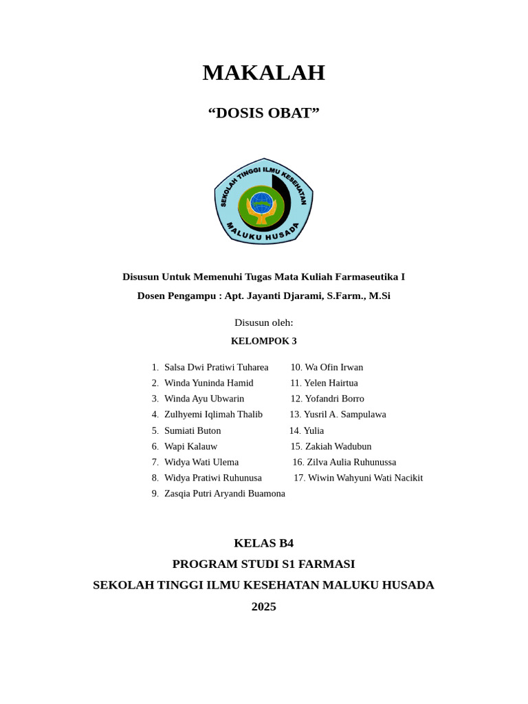 Rumus Dosis Obat dalam Farmasi | PDF