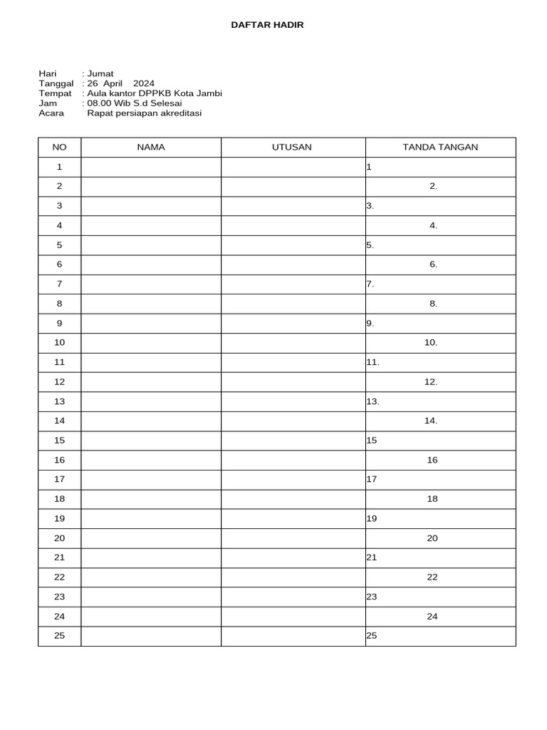 Absen Rapat | PDF