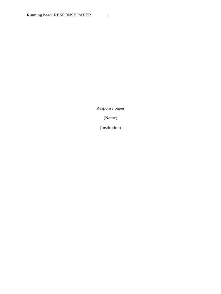 Response Paper APA | PDF | Motivational | Motivation